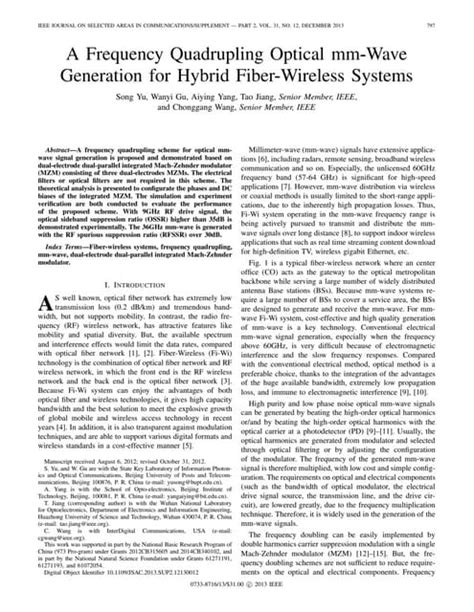 A Frequency Quadrupling Optical Mm Wavepdf Internet Of Things Internet