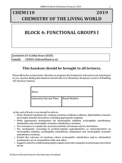 Block 4 Functional Groups 1 Pdf Alkene Chemical Reactions