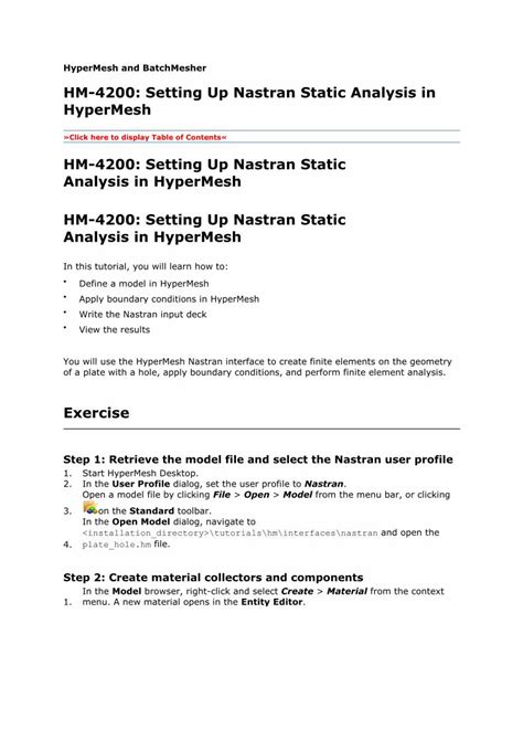 pdf hm 4200 setting up nastran static analysis in dokumen tips