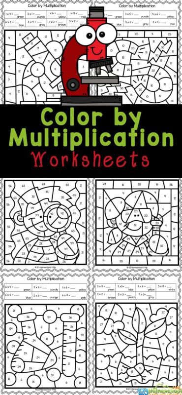 Science Themed Multiplication Color By Number Worksheets Worksheets Library