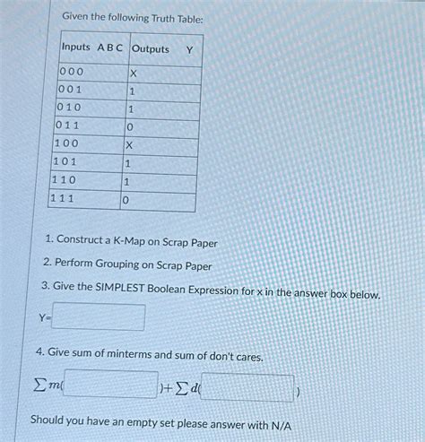 Solved Given The Following Truth Tabletable Inputs