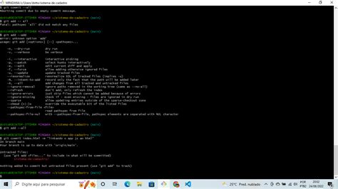 erro untracked files git e github repositório commit e versões