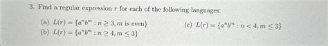 Solved Find A Regular Expression R ﻿for Each Of The