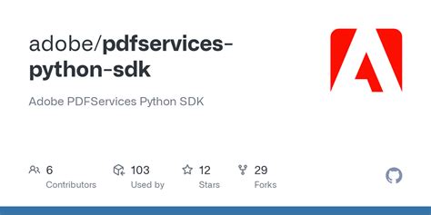 Github Adobepdfservices Python Sdk Adobe Pdfservices Python Sdk