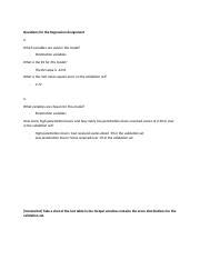Regression Assignment Docx Questions For The Regression Assignment