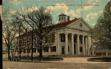 Old Stetson Hall Randolph Ma Postcard