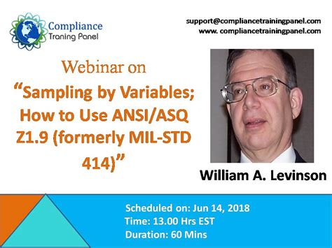 Sampling By Variables How To Use Ansi Asq Z1 9 Formerly Mil Std 414 Webinar