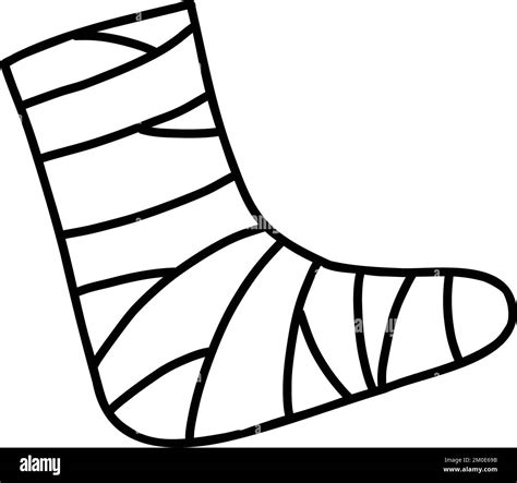 Hand Drawn Splint Foot Illustration Isolated On Background Stock Vector