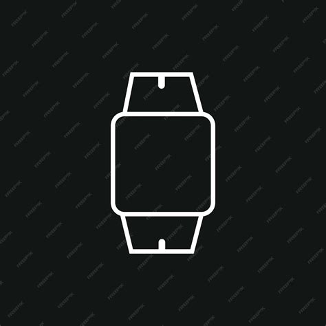 Premium Vector White Touch Clock Icon On A Black Background The Concept Of Electronic Devices