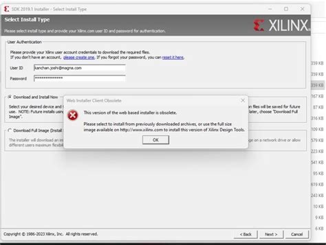I Am Getting Error While Installing Xilinx 20191