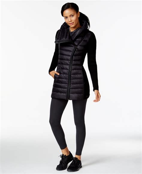 Lyst Calvin Klein Performance Asymmetrical Zip Puffer Jacket In Black
