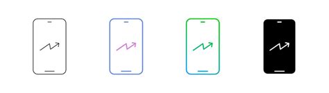 증가하는 차트 아이콘에는 편집 가능한 획 선 듀오 컬러 선 그라디언트 선 및 실선의 네 가지 스타일이 있습니다 웹 디자인 모바일 앱 Ui Ux 및 Gui 디자인에 적합합니다
