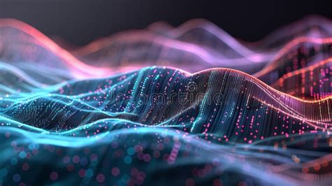 Abstract Landscape With Binary Code And Data Streams Symbolizing