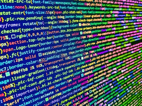 Hacker Breaching Net Security Php Da Computer Script Writing Program Code On Computer Stock