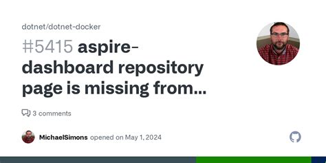 Aspire Dashboard Repository Page Is Missing From Docker Hub · Issue