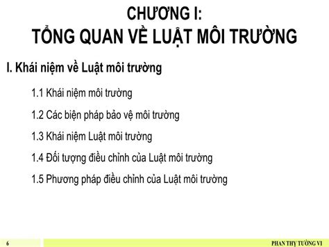 Bài Giảng Luật Môi Trường Bài 1 Tổng Quan Về Luật Môi Trường Phan Thị Tường Vi Tailieuhayvn