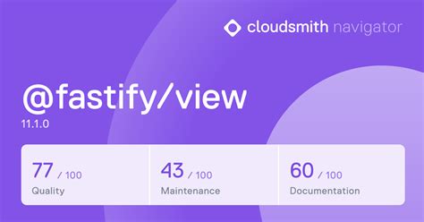 Fastifyview 1110 Npm Package Quality Cloudsmith Navigator