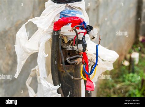 Exposed Haphazard Electrical Cables Presenting A Potential Danger To People Kenya East Africa