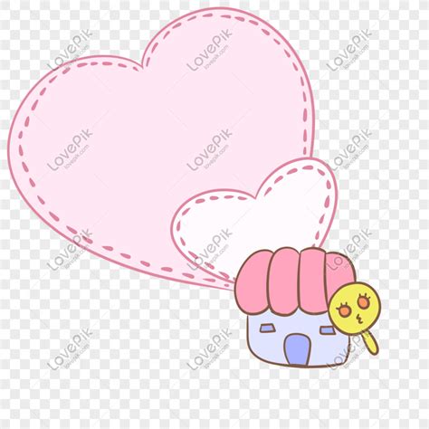 귀여운 만화 사랑 테두리 손으로 그린 그림 Png 일러스트 무료 다운로드 Lovepik