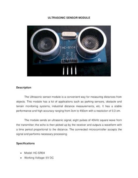 pdf ultrasonic sensor module au