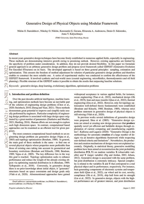 generative design of physical objects using modular framework deepai