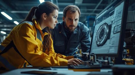 Engineers Collaborating On Industrial Project Premium Ai Generated Image