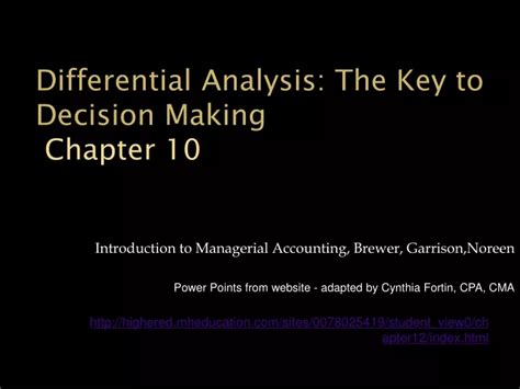 Ppt Mastering Managerial Accounting Decisions With Differential Analysis Powerpoint