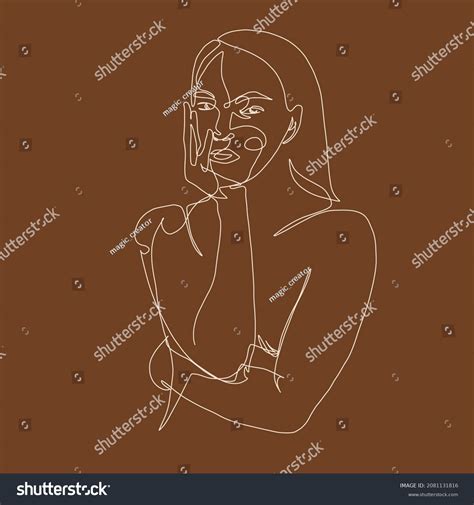 Linear Drawing Naked Female Body Hand Stock Vector Royalty Free Shutterstock