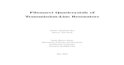 Download Pdf Fibonacci Quasicrystals Of Transmission Line Resonators · Fibonacci Quasicrystals