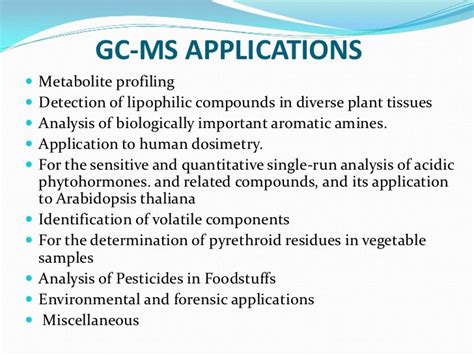 Gc Ms Applications