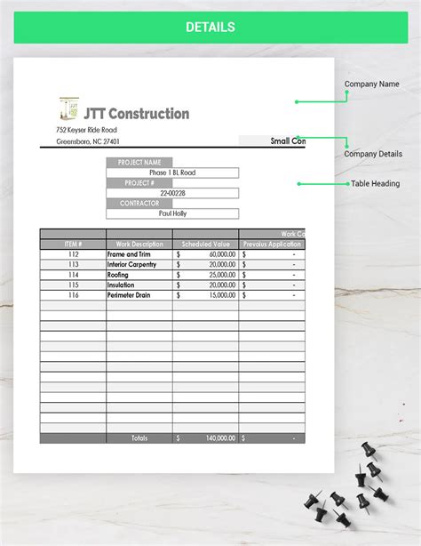 Schedule Of Values Construction Template Excel