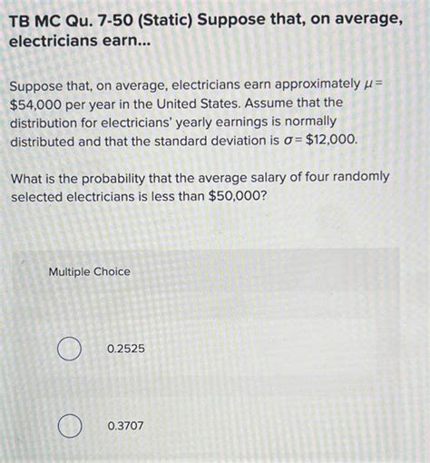 Solved Tb Mc Qu 7 50 Static Suppose That On Average