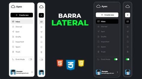Barra De Navegación Lateral Responsiva En Html Css Y Javascript Sidebar Oscuro Y Claro Youtube