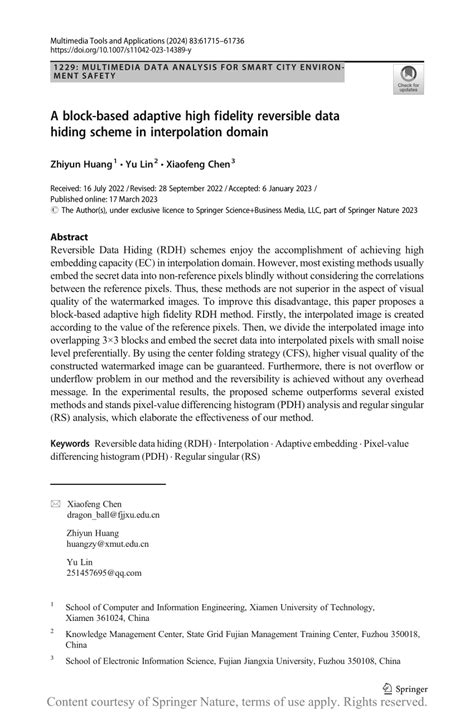 a block based adaptive high fidelity reversible data hiding scheme in