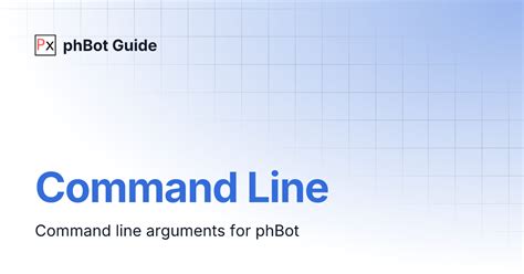Command Line Phbot Guide