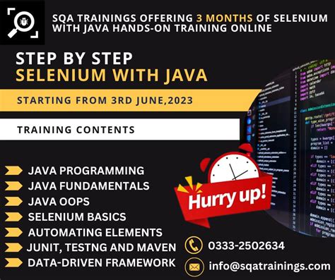 Sqa Trainings On Linkedin Starting Selenium With Java Hands On Training Fill Out The Form To