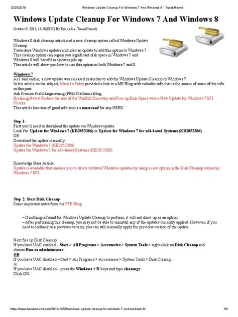 Windows Update Cleanup Guide For Windows 7 And 8 Pdf Windows 7 Windows 8