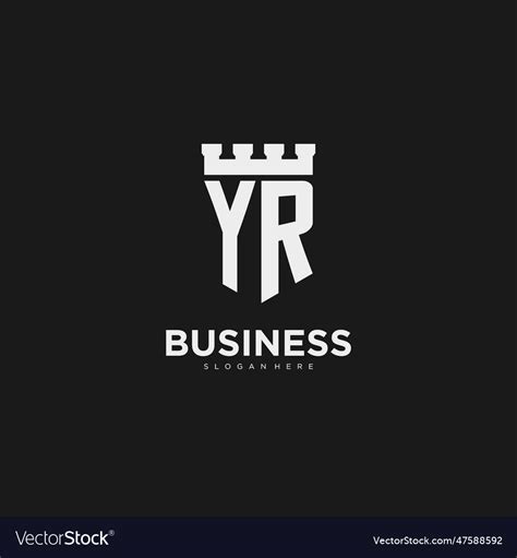 Initials Yr Logo Monogram With Shield Royalty Free Vector