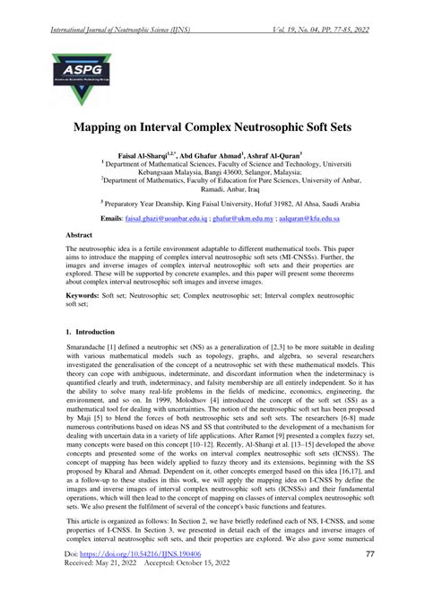 Pdf Mapping On Interval Complex Neutrosophic Soft Sets