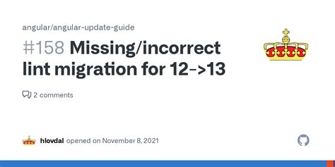 Missingincorrect Lint Migration For 12 13 · Issue 158 · Angular