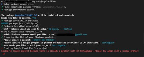 Ng Add Angular Fire Throws Error When Creating New Google Cloud