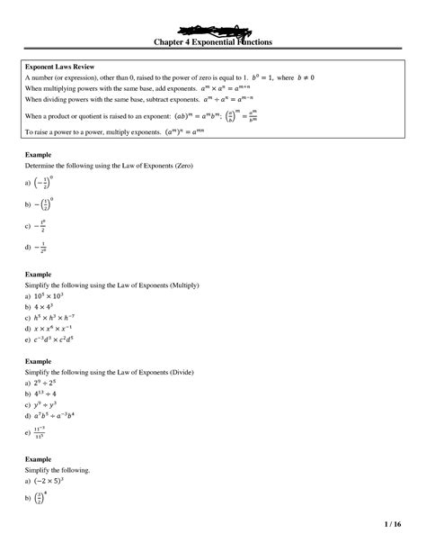 chapter 4 exponential functions 汉林学院 mr zhao chapter 4 exponential functions exponent laws