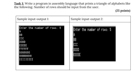 Write A Program In Assembly Language That Prints A Triangle Of