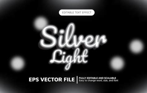 Premium Vector Editable Text Effect With Silver Light Style