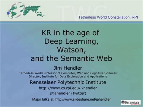 Knowledge Representation In The Age Of Deep Learning Watson And The
