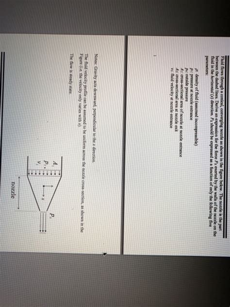 Solved Id Flows Through A Conical Converging Nozzle As Shown