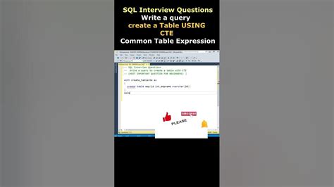 Sql Cte Beginners Interview Questions Write A Query Create A Table