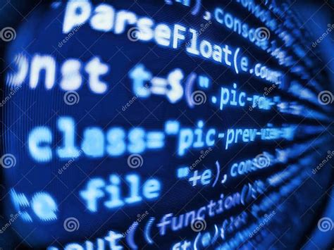 Source Abstract Mobile App Developer Web Site Codes On Computer Monitor Javascript Functions