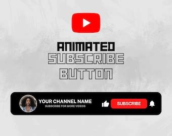 Animated Youtube Subscribe Button Overlay For Intro Videos Etsy