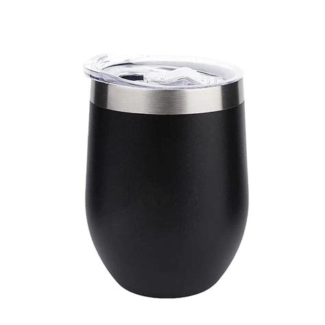 Термос чаша за кафе Двойна стена Неръждаема стомана С капак 350 Ml Черна Emag Bg